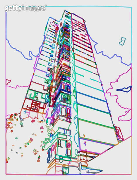 abstract line art building structure illustration background 이미지 ...