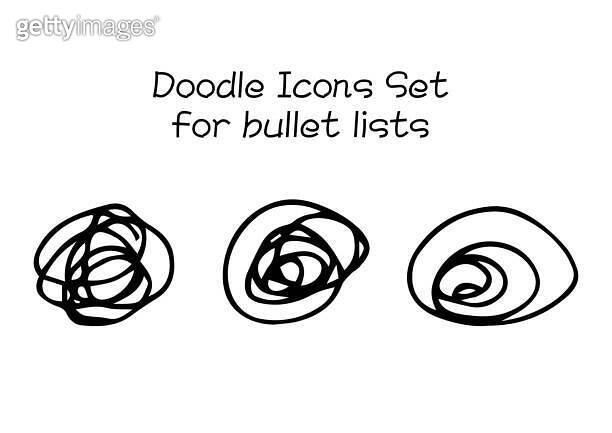 Hand drawn bullet head icon (negative image) set for bullet points 이미지 ...