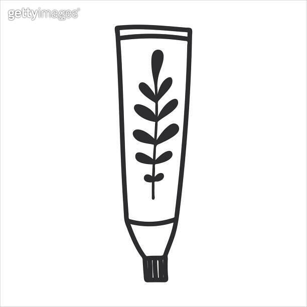 Hand drawn tube of skin care cream. Cosmetics Lotion Drawing concept ...