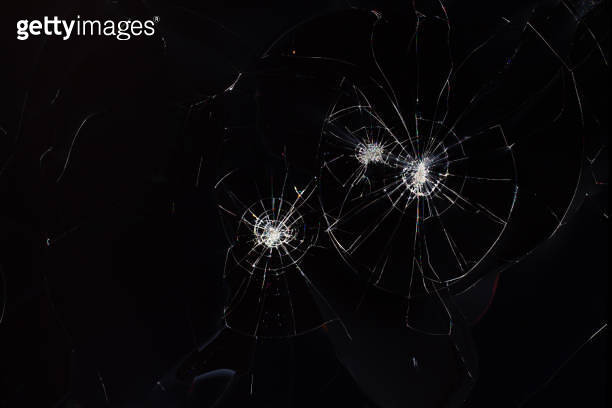 traces of bumps and cracks on a broken LCD screen, computer monitor or ...