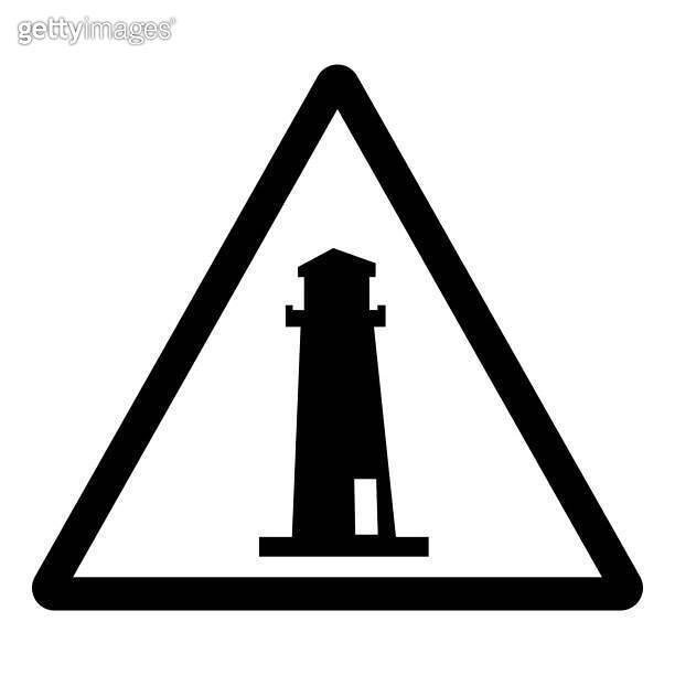 Rounded Corner Lighthouse Symbol Sign, Vector Illustration, Isolate On ...