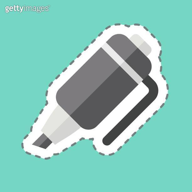 Sticker line cut Marker. related to Office symbol. simple design ...