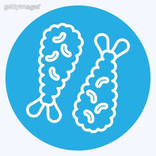 Icon Ebi Fry. related to Seafood symbol. blue eyes style. simple design ...