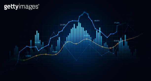 Business growth graph chart and success financial arrow up. Development ...