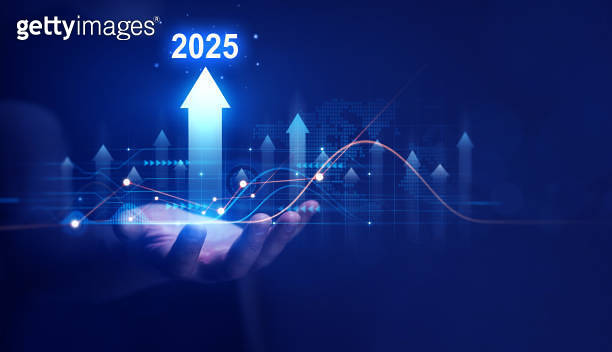 Businessman draws increase arrow graph corporate future growth year ...