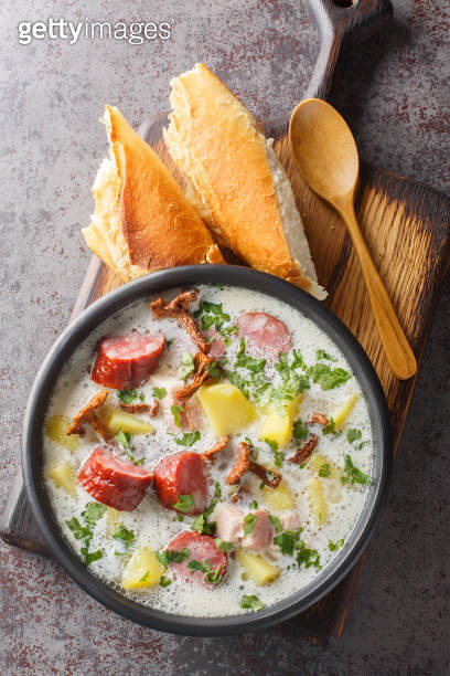 Zalewajka is a traditional Polish soup made from whole wheat soup ...