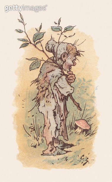 Root man, fictional character from a fairy tale, chromolithograph, 1888 ...
