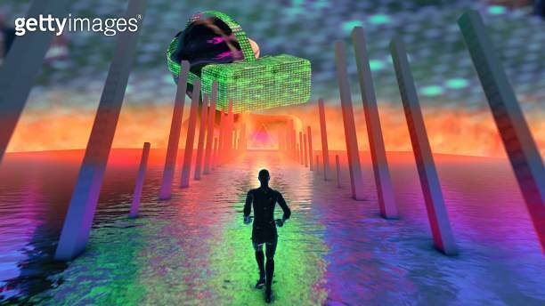 Bionic 3D Man Running 이미지 (1960052207) - 게티이미지뱅크