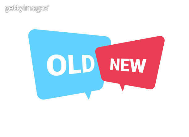 Bright Speech Bubbles Indicating a Transition From Old to New. Vector ...