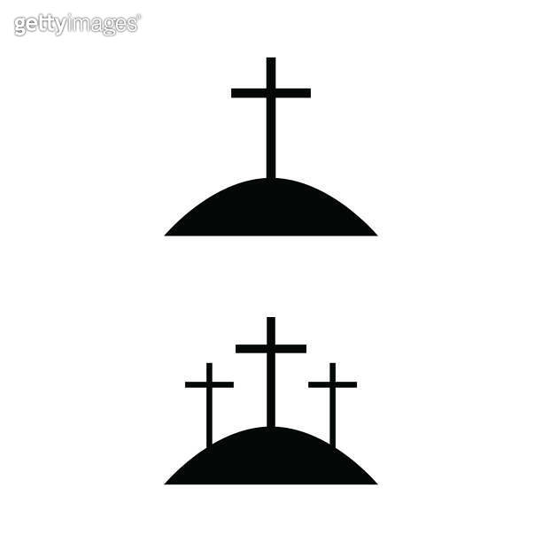 Cross Rip grave icon or tombstone burial symbol vector illustration ...