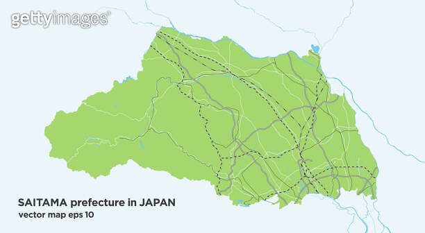Green road route map of Saitama Prefecture, Japan 이미지 (2157209696) - 게티 ...