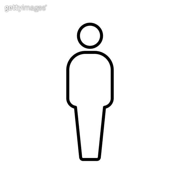 Single man stick figure icon with editable stroke (2151139633) 일러스트, 무료 ...