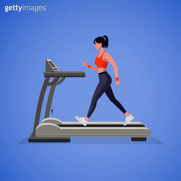 Vector illustration of a woman briskly walking,woman walking on the ...