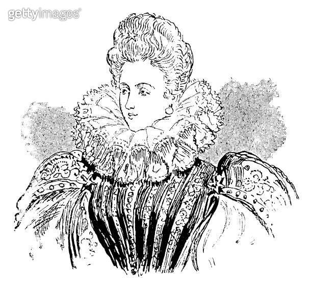 1600s Renaissance Fashion, Ladies Elizabethan Dress with Puffed Sleeves ...