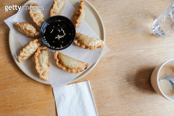 Gun-Mandu Gyoja Korean Fried Dumplings with Soy Tare Sauce (2161380347 ...