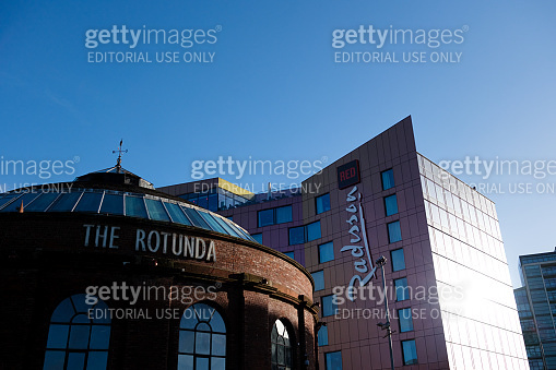 Exterior of The Rotunda during renovation on Clyde Street with Raddison ...
