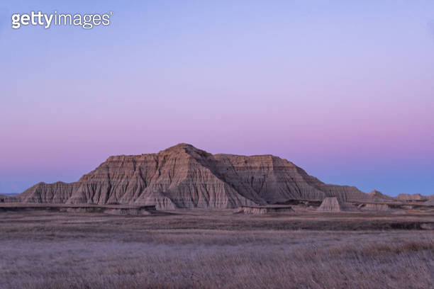 The Pink Panoramic Skies of Badlands National Park in Spring at Sunrise ...