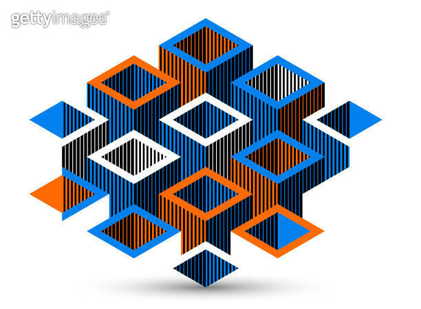 3D isometric cubic design vector geometric abstract background, modern ...