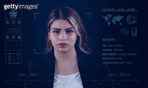 Biometric security scan, AI (Artificial Intelligence) concept. Deep ...