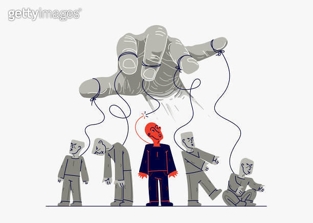 Hand of a toxic manipulator controls his victims and one person has ...