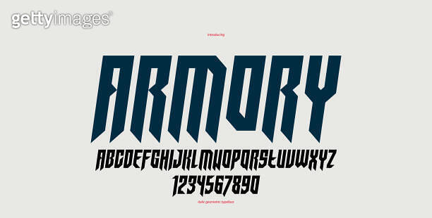 Sharp and bold italic vector display font for logo, gothic or heavy ...