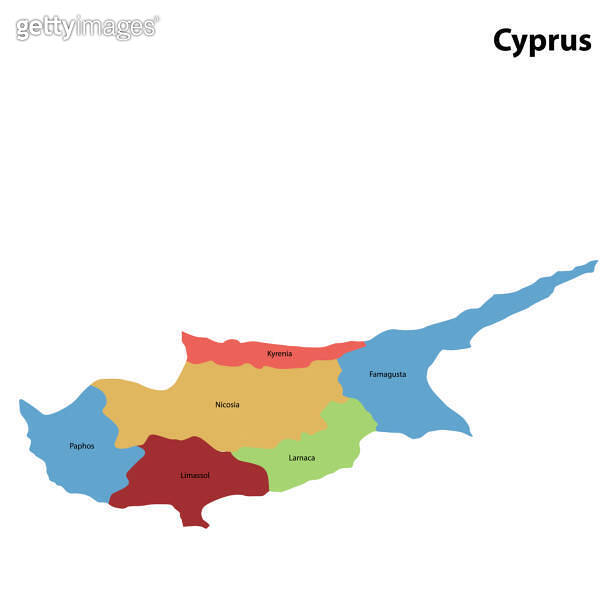 Detailed Cyprus Map. Detailed Vector Map of Cyprus. Divided map of ...
