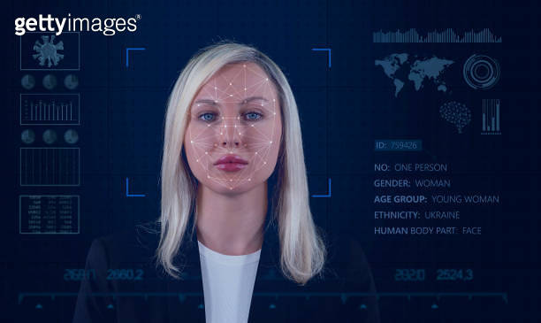 Biometric security scan, AI (Artificial Intelligence) concept. Deep ...