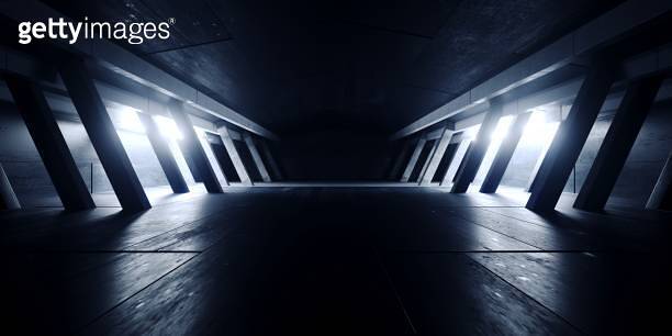 Modern Stage Empty Concrete Cement Grunge Warehouse Barn Tunnel ...