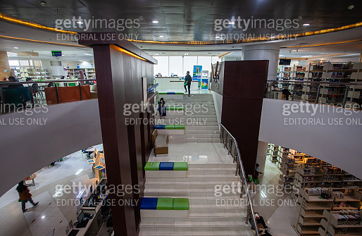Atmosphere and interior design in the Indonesian national library. The ...