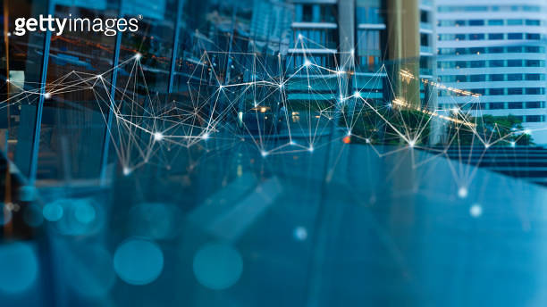 Wireless network and Connection technology concept with Abstract ...