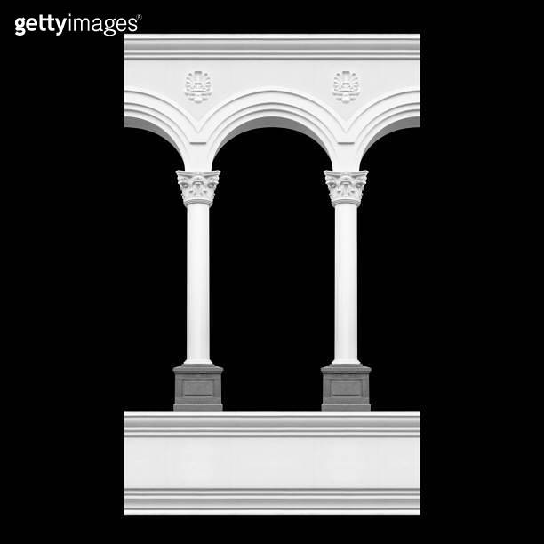 Details, elements of buildings classical architecture. Isolated on a ...