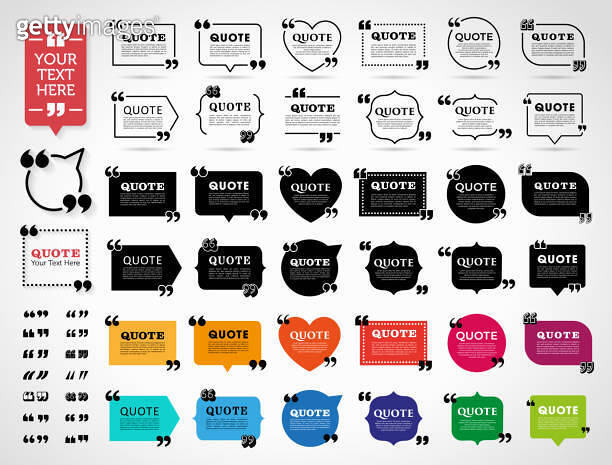 Quotation Design Template Set 이미지 (2158444551) - 게티이미지뱅크