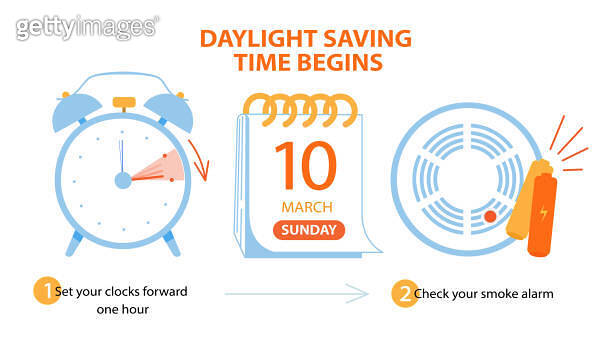 Daylight saving time begins 10 march 2024 banner. Spring Forward time ...
