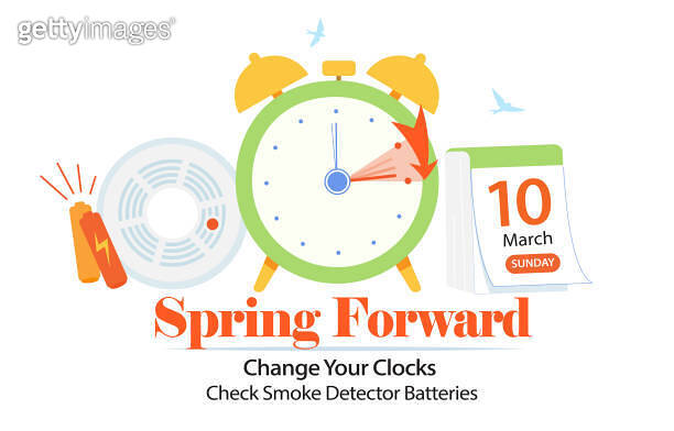 Daylight saving time begins 10 march 2024 banner. Spring Forward time ...