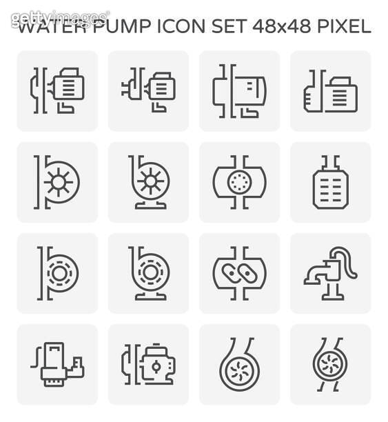 Water pump vector icon 48x48 pixel perfect and editable stroke. 이미지 ...