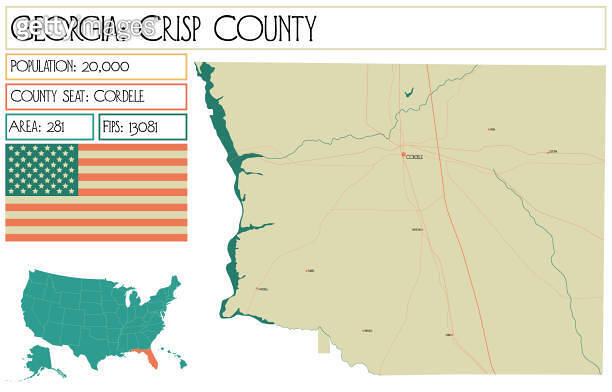 Large and detailed map of Crisp County in Georgia USA. (2177415681 ...