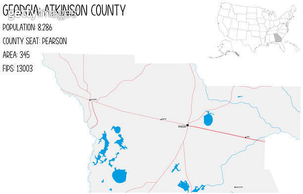 Large and detailed map of Atkinson County in Georgia, USA. (2165368106 ...