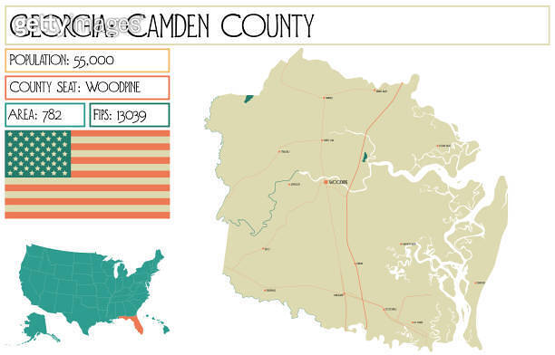 Large and detailed map of Camden County in Georgia USA. (2171305883 ...