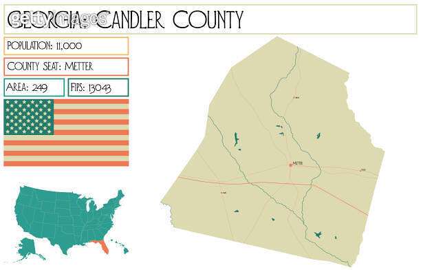 Large and detailed map of Candler County in Georgia USA. (2171305957 ...