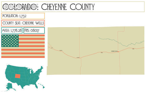 Large and detailed map of Cheyenne County in Colorado USA. (1906955033 ...
