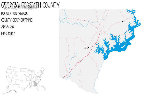 Large and detailed map of Forsyth County in Georgia, USA. (2180251238 ...