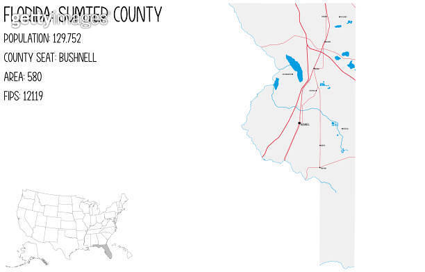 Large and detailed map of Sumter County in Florida, USA. (2163759289 ...