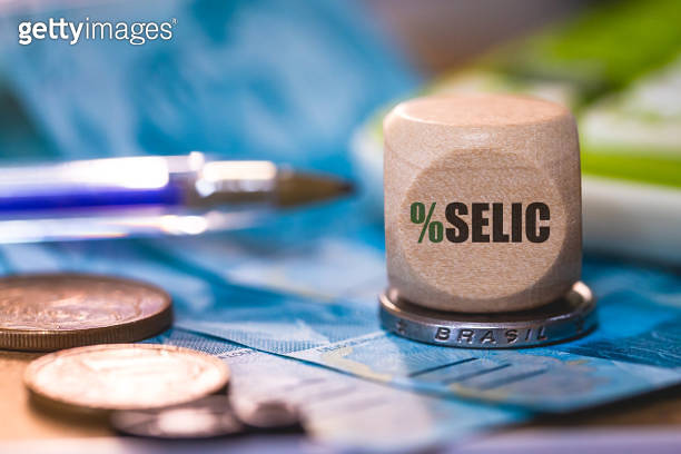 The word SELIC written on a wooden die. Basic interest rate. Brazil ...
