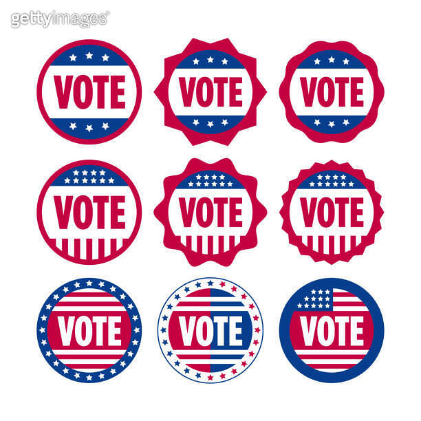 American vote stickers 이미지 (2154982636) - 게티이미지뱅크