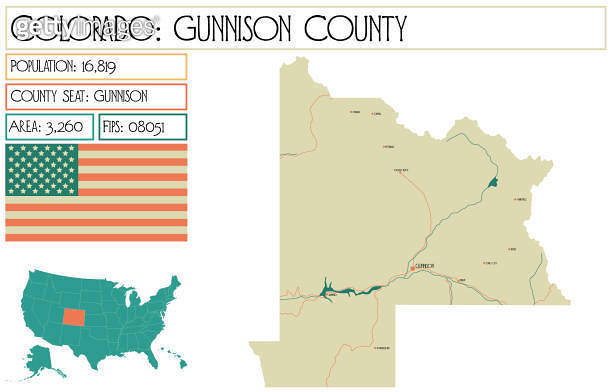 Large and detailed map of Gunnison County in Colorado USA. (2094014197 ...