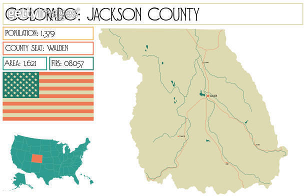 Large and detailed map of Jackson County in Colorado USA. (2094015280 ...