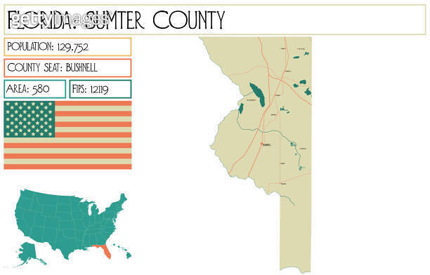 Large and detailed map of Sumter County in Florida USA. (2164781500 ...