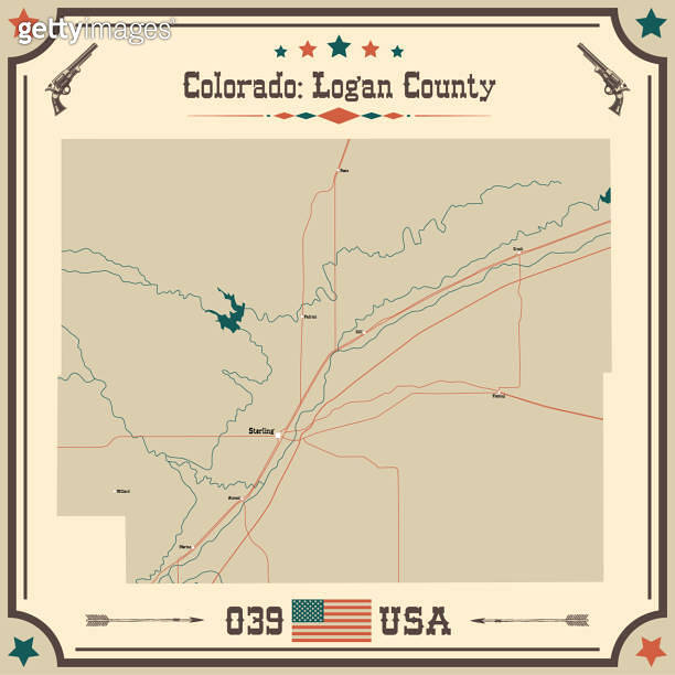 Large and accurate map of Logan County, Colorado, USA with vintage ...