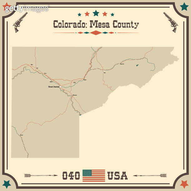 Large and accurate map of Mesa County, Colorado, USA with vintage ...