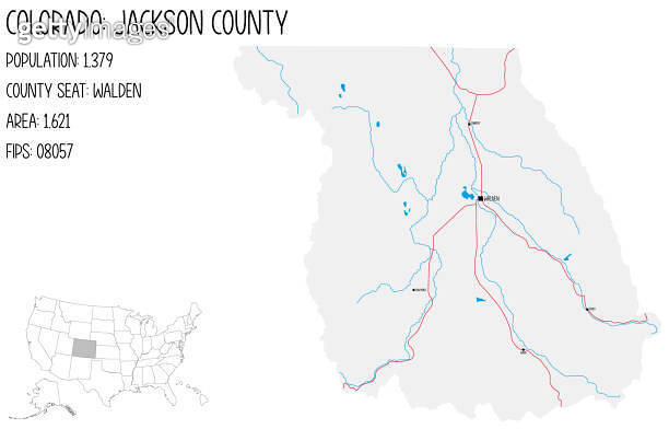 Large and detailed map of Jackson County in Colorado, USA. (2068371540 ...